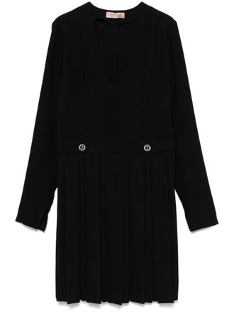 Twin-Set robe courte à design plissé - Noir