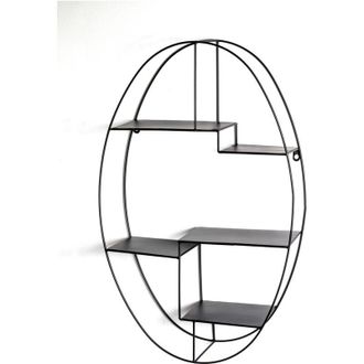 M&S Collection M&s - tag&egrave;re murale ovale 44x16x71 cm en m&eacute;tal laqu&eacute; noir