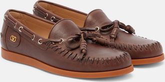 Valentino Garavani Chaussures bateau Palm Avenue en cuir