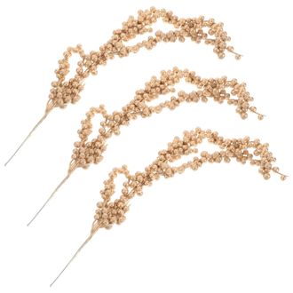 Valiclud 3 St&uuml;ck k&uuml;nstliche Beeren, Goldbeeren, Weihnachtsbaum, Dekoration, f&uuml;r Blumenstrau&szlig;, Party, Haus, Urlaub, Girlande (Gold)