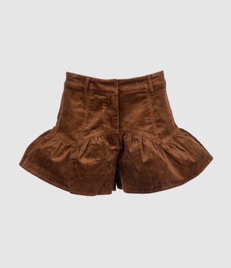 Ganni Short Corduroy Corset Tortoise Shell