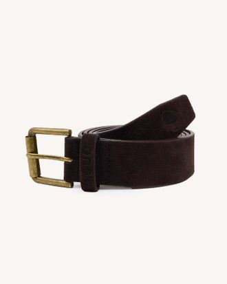 Faguo Ceinture en cuir marron fonc&eacute; et dor&eacute;