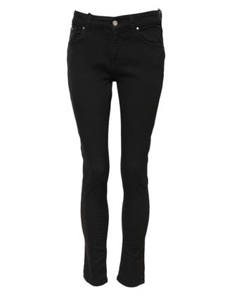 Dolce & Gabbana Womens Black Cotton Skinny Mid Waist Denim Jeans Elastane Clothing