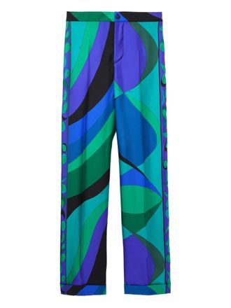 Pucci pantalon ample à motif Pesci - Vert