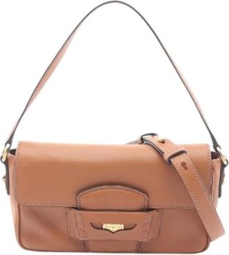 Miu Miu Pre-owned CRM Fine Calf 2way Handbag - Femme - Pre-owned - Brun - Taille: ONE Size