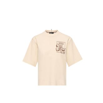 Moncler Moncler Flower Print Cotton Blend T-shirt, Women, White, Size: Xs