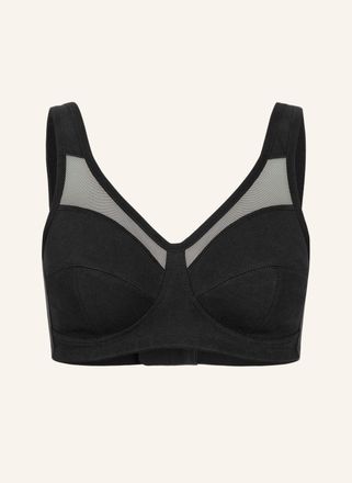 erlich textil Erlich Textil Anni B&uuml;gelloser T&uuml;ll Bh Gro&szlig;e Cups Starker Halt Aus Bio-Baumwolle - Verstellbare Tr&auml;ger schwarz