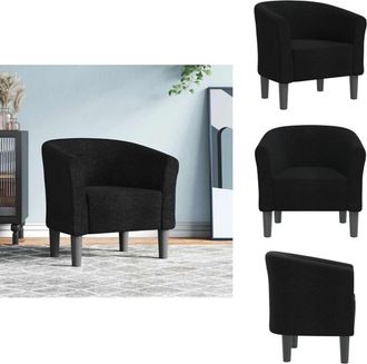 vidaXL Clubsessel Schwarz Stoff - Moderner Sessel - Akzentstuhl - Lounge Chair - Wohnraum Dekoration - Esszimmer Stuhl