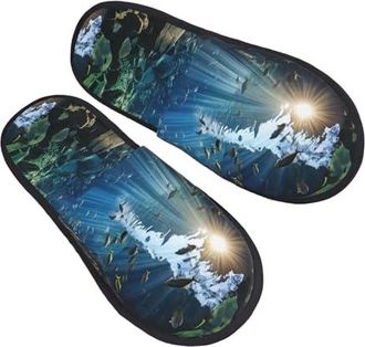 Generic Unisexe Chausson Hommes Poissons De Mer Pantoufles Hotel Antidérapantes Chaussons Usage Unique Chaude Pantoufles DHiver Pour Chambre Interieur Spa L