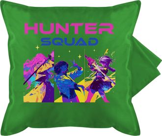 Shirtracer Kissenbezug - Anime Kissen - Hunter Squad - D&auml;monen K-Pop Fan Merch - 50 x 50 cm - Gr&uuml;n - k pop kissenh&uuml;lle Pillow case kpop demonhunters bezug Hunter
