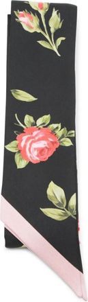 Dolce & Gabbana T&uuml;cher & Schals - Silk Scarf With Pointed Hem And Floral Print - Gr. unisize - in Schwarz - f&uuml;r Damen