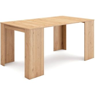 Skraut Home Table console extensible, Console meuble, 160, Pour 8 personnes, Table &agrave; Manger, Style moderne, Ch&ecirc;ne - Skraut Home