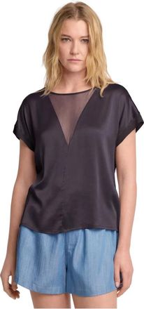 Kocca Femme, Blouses et Chemises, Noir, Taille: 40 FR Haut court &agrave; manches courtes