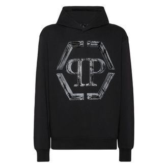 Philipp Plein Hooded Sweatshirt Hexagon - - Sweatshirts & Hoodies - Herren - Schwarzk - 2XL