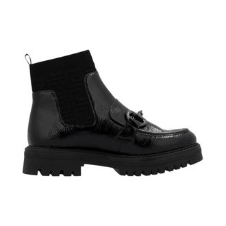Rieker Stiefelette in Lack-Optik mit Ketten-Detail - - Shoes - Damen - Schwarzk - 40 EU