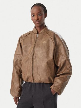 adidas Jacke aus Kunstleder Sst KR9573 Braun Loose Fit