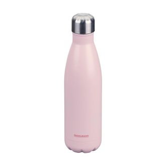 Fackelmann x Pamela Reif Isoliertrinkflasche - 500 ml, Aus Edelstahl in Pastellrosa, f&uuml;r Warm- und Kaltgetr&auml;nke, Doppelwandig isoliert, Reinigung per Hand, Rosa