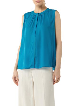 Comma Flie&szlig;ende Chiffonbluse mit Knopfleiste