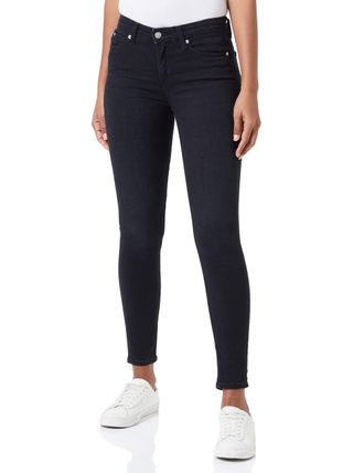 Calvin Klein Jeans Damen MID Rise Skinny Ankle J20J219537 Hosen, Denim (Denim Black), 24W