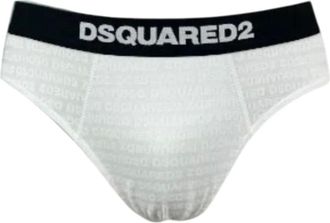 Dsquared2 Homme, Sous-v&ecirc;tements, Blanc, Taille: XL Logo Briefs