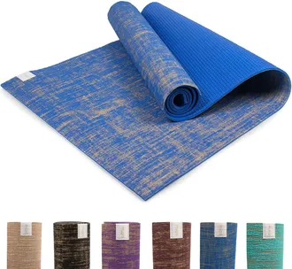 Myga Jute Yogamatte - rutschfeste Trainingsmatte, Pilates, Meditation & Fitness - Mehrzweckmatte mit Tragegurt f&uuml;r unterwegs - ideal f&uuml;r Herren & Damen tol