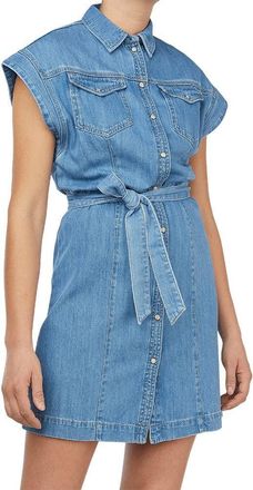 Pepe Jeans London Damen Clover Denim-Kleid, Blau (Denim), S