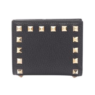 Valentino Portefeuille Pre-owned en cuir Rockstud - Femme - Pre-owned - Noir - Taille: ONE Size