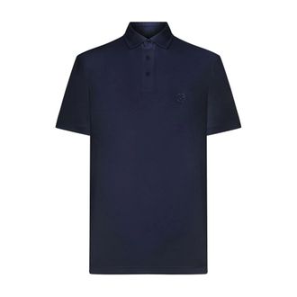 Giorgio Armani Pure Cotton Interlock Polo - - Tops - Herren - Blau - 3XL