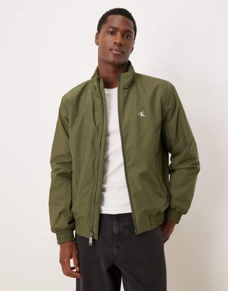 Calvin Klein Jeans Veste Harrington matelass&eacute;e en tissu ripstop - Kaki-Vert