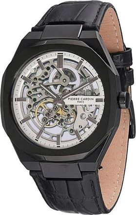 Pierre Cardin Homme, Accessoires, Noir, Taille: ONE Size Elegant Leather Dress Watch