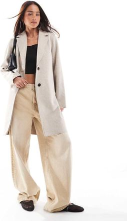 Only Longline-Mantel in Cremeweiß