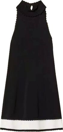 Twinset Femme, Blouses et Chemises, Multicolore, Taille: 40 FR Robe Bicolore &agrave; Bord Festonn&eacute;