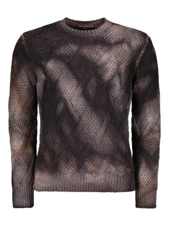 Moorer pull &agrave; effet tie dye - Gris