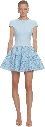 Self Portrait Femme, Robes, Bleu, Taille: 34 FR Cap Sleeve Mini Dress