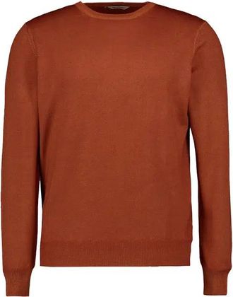 Gran Sasso Herren Pullover orange Schurwolle unifarben
