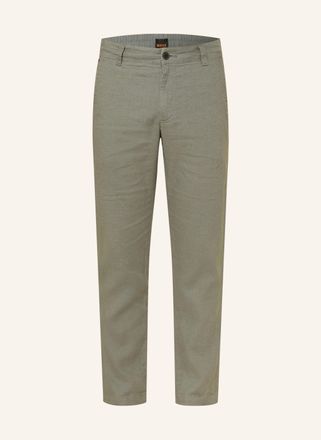 HUGO BOSS Leinenchino Sanderson Regular Fit grau