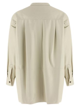 Yves Salomon Leather Shirt - Cream