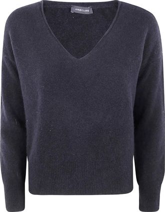 Anneclaire pull à col v - Noir