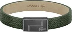 Lacoste Bracelet en cuir pour Homme Collection MONOGRAM LEATHER Vert - 2040186