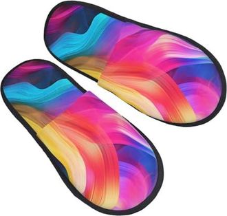Generic Pantoufles En Coton Vagues Colorées Épais Slippers Lavables Chaussons Maison Pour Voyage La Maison Chambre L