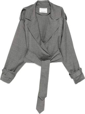 Frankie Shop Femme, Vestes, Gris, Taille: 38 FR Veste L&eacute;g&egrave;re &agrave; Nouer sur le Devant