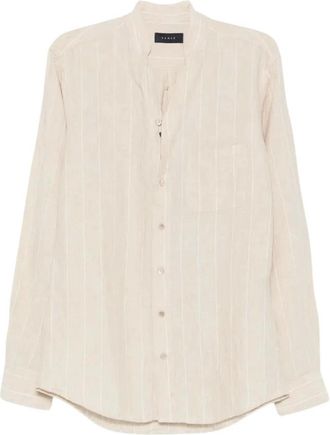 Sease Sease, Homme, Chemises, Beige, Taille: XL Chemise Ray&eacute;e en Lin