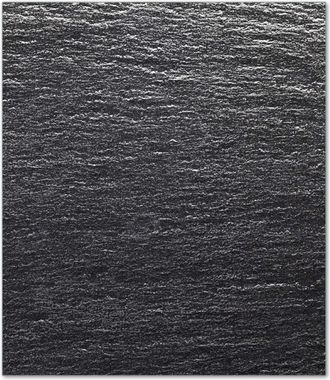 Wallario Herdabdeckplatte/Spritzschutz aus Glas, 52 x 60 cm, 1-teilig mit 13 mm hohen Füßen, für Ceran- und Induktionsherde, Muster schwarz-weiße Steintafel Op