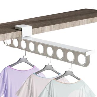 Generico Teleskopschiene f&uuml;r Kleiderschrank, ausziehbar, 38 x 4 x 8 cm, mit gro&szlig;er Tragf&auml;higkeit, ausziehbares Schrankregal f&uuml;r Hosen, M&auml;ntel, Hemden, Aufbewah