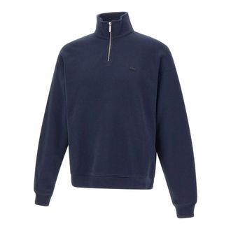 Lacoste Homme, Sweatshirts et sweats &agrave; capuche, Bleu, Taille: S SweaT-shirt &agrave; col zipp&eacute; en molleton &eacute;pais