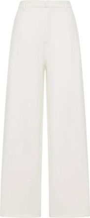 Max Mara Femme, Pantalons, Blanc, Taille: 36 FR Smmaloa 325 Pantaloni a gamba ampia passanti per cintura chiusura nascosta