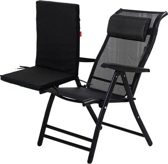 Generic Klappbarer Armstuhl - 330 lbs Kapazit&auml;t, robuster Stahlrahmen, bequeme Schaumstoffpolsterung, tragbare Armchair f&uuml;r Backyard, Terrasse, Garten, Partie