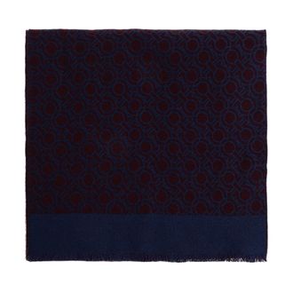 Ferragamo Gancini Wollschal - - Accessories - Herren - Blau - ONE SIZE
