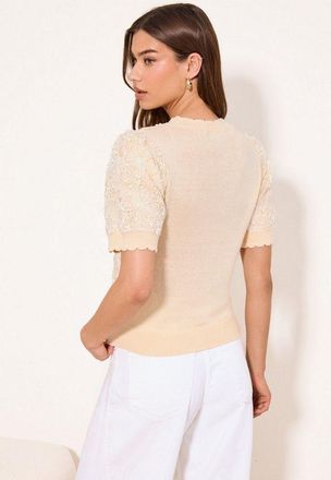 Lipsy Rundhalspullover Lipsy Strickpullover mit kurzen &Auml;rmeln, Regular (1-tlg)