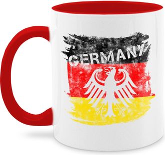 Shirtracer Tasse Tassen 325ml - Fußball EM WM - Germany mit Adler Deutschland - 325 ml - Rot - 2024 fussball vintage kaffeetasse fanartikel europameisterschaft d